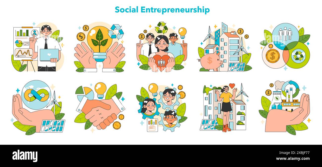 Social entrepreneurship set. Business' responsibility for impact on ...