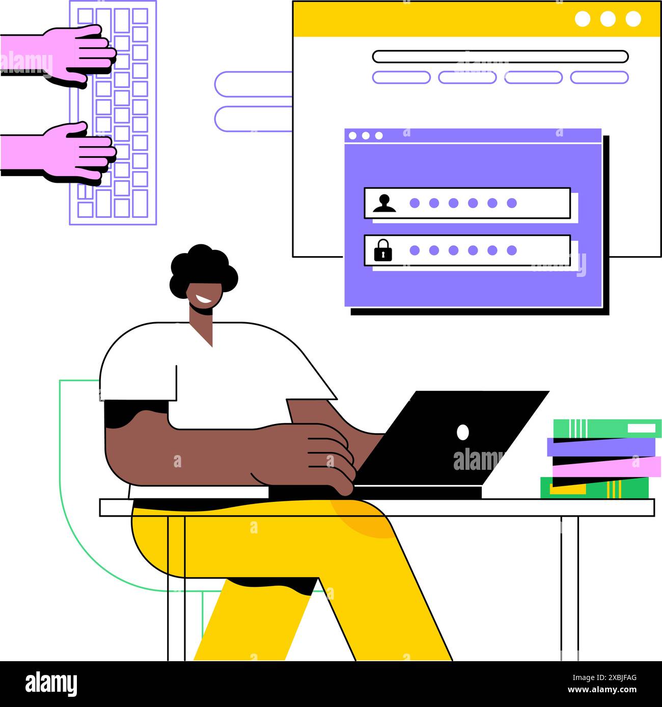 Create new password isolated cartoon vector illustrations Stock Vector ...