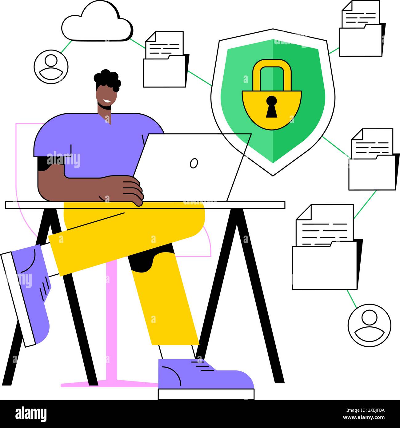 Data Access Isolated Cartoon Vector Illustrations Stock Vector Image
