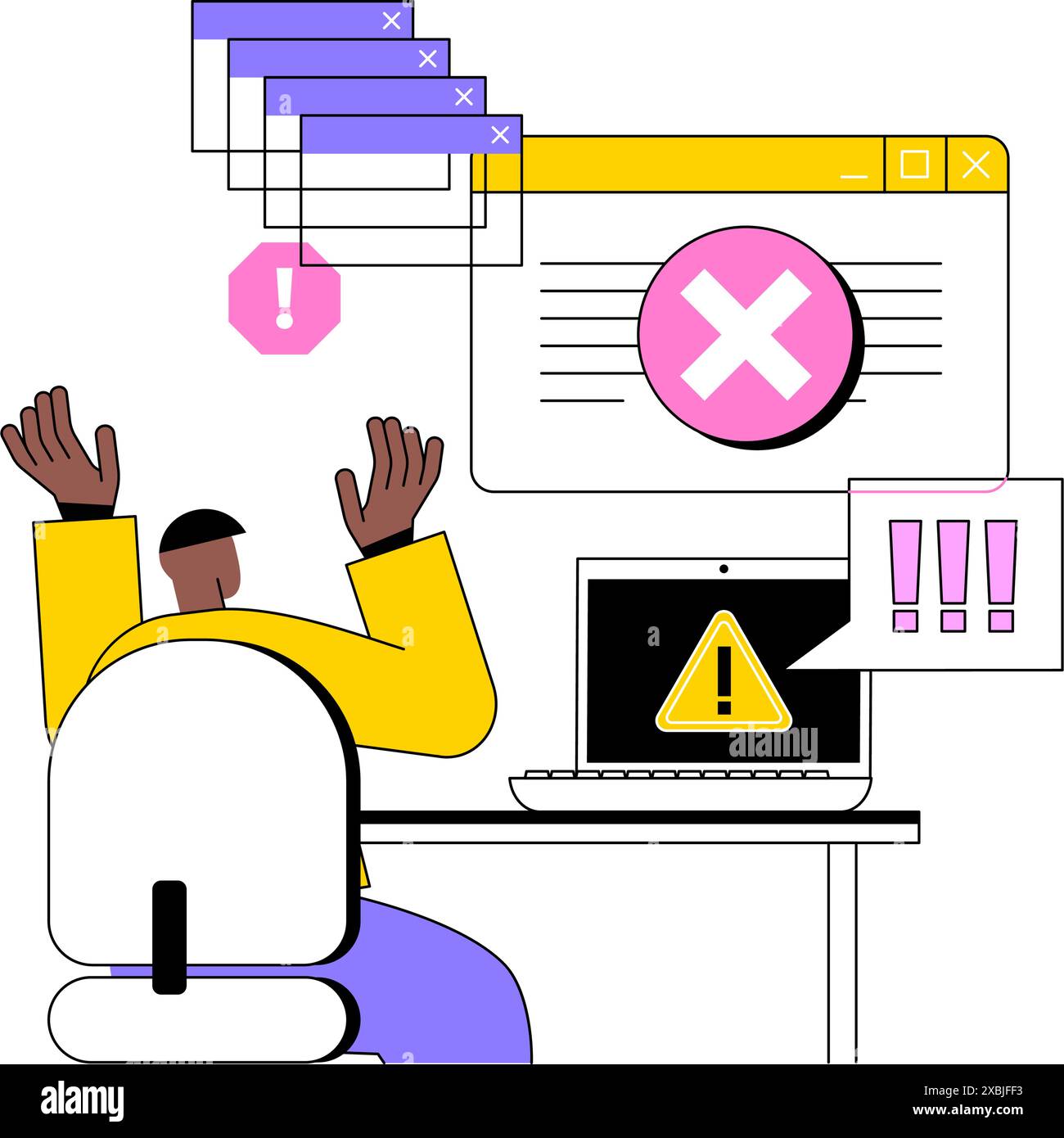 Software problems isolated cartoon vector illustrations Stock Vector ...