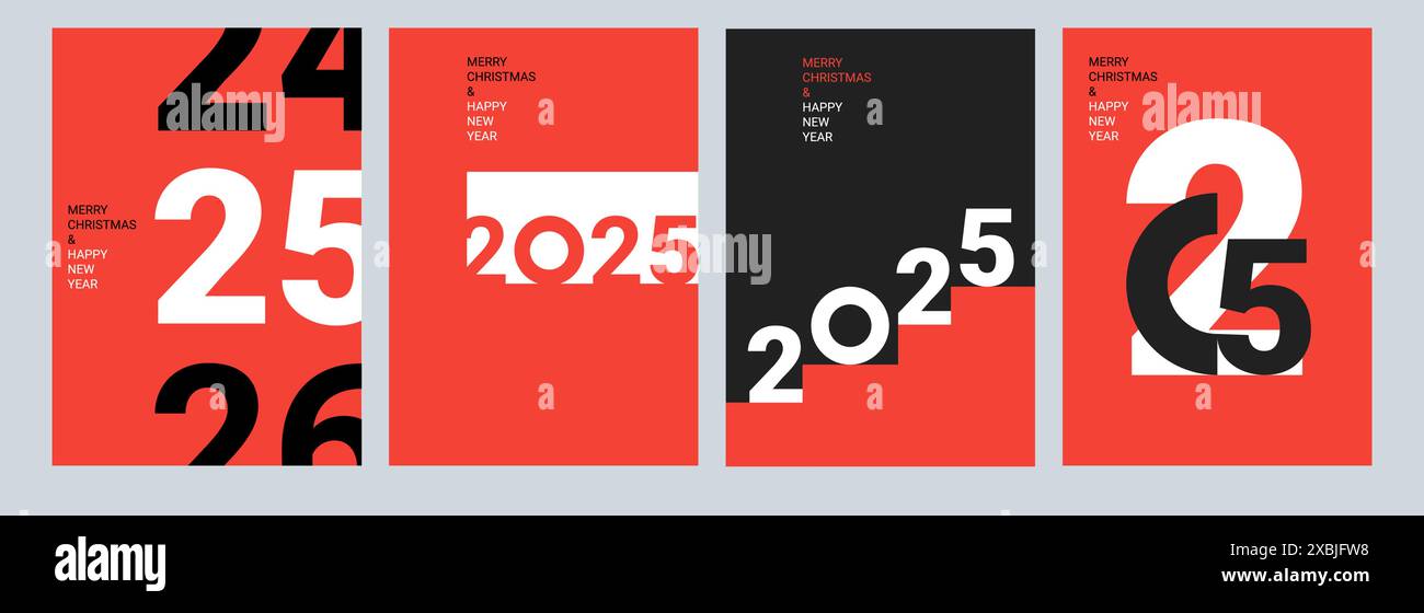 2025 New Year posters set, Design templates. For celebration and season ...