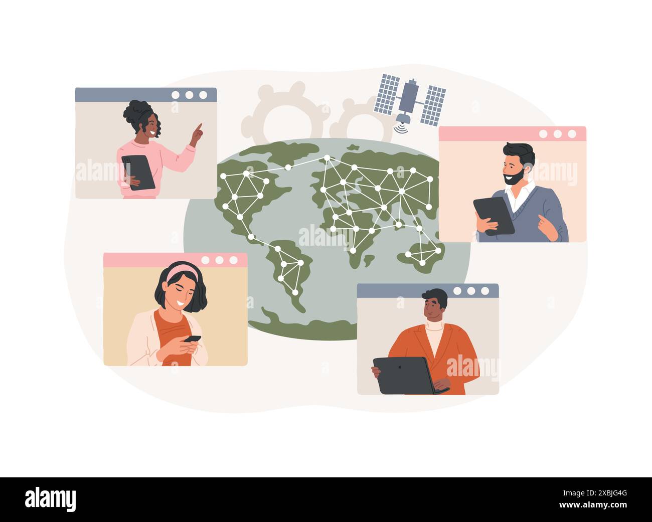 Global network connection isolated concept vector illustration Stock ...