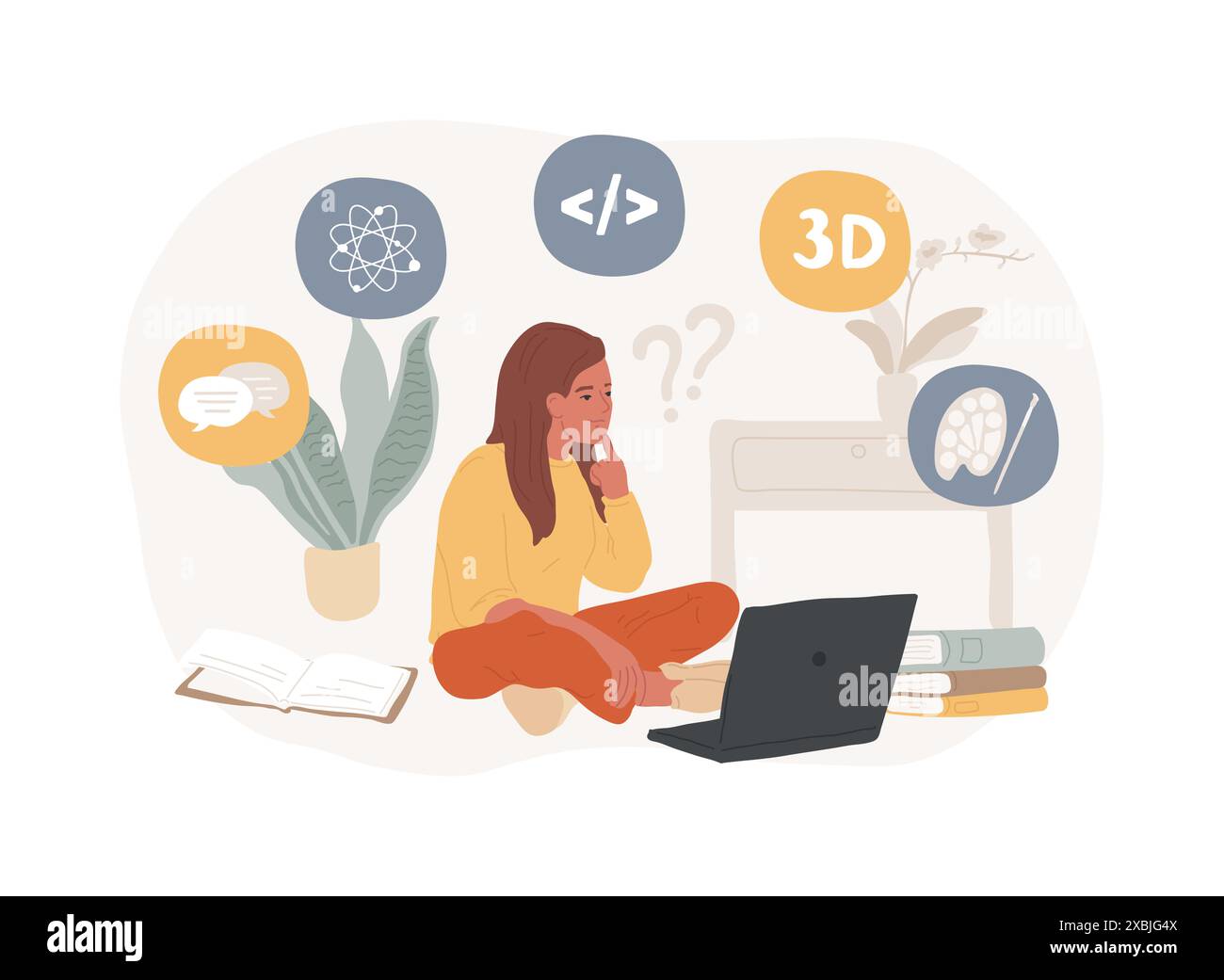 Choosing courses isolated cartoon vector illustrations Stock Vector ...