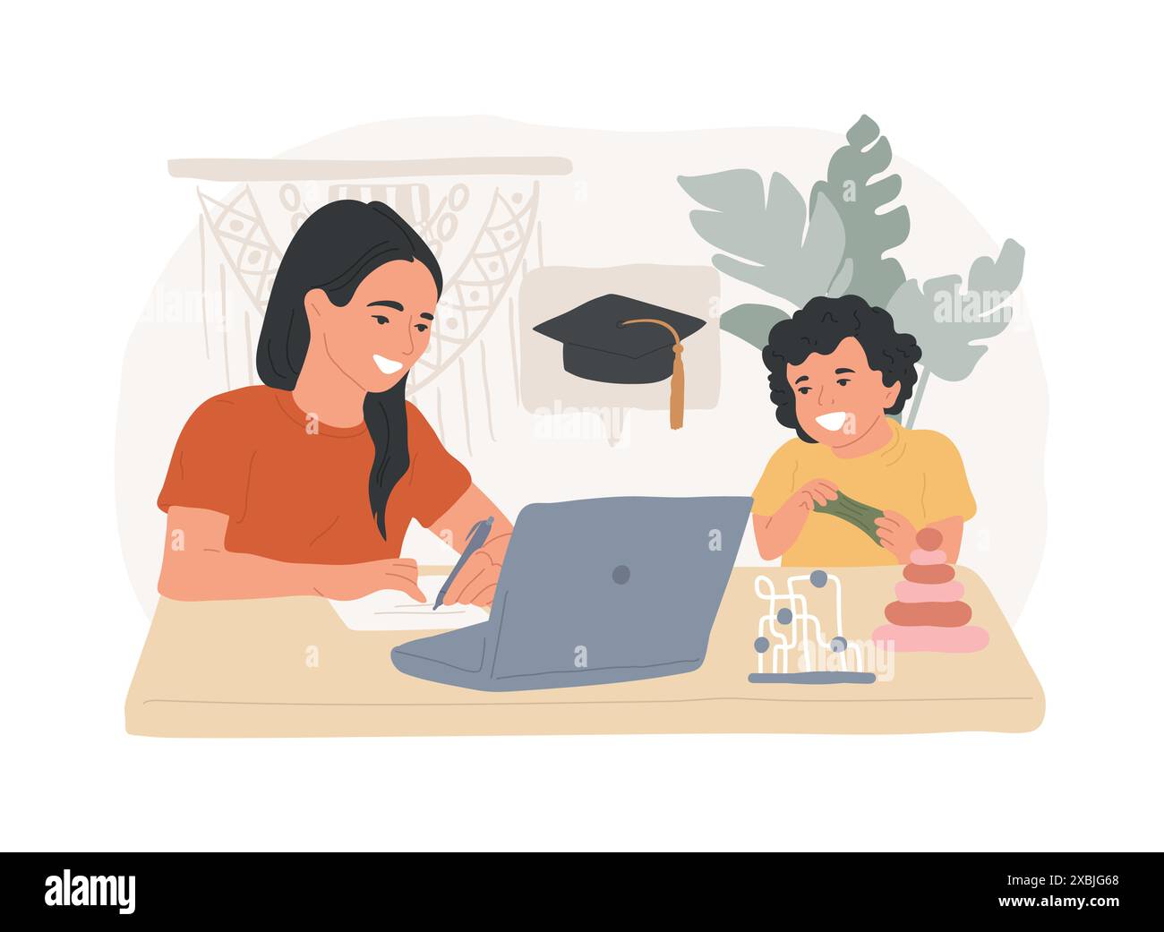 Study during maternity leave isolated cartoon vector illustrations ...