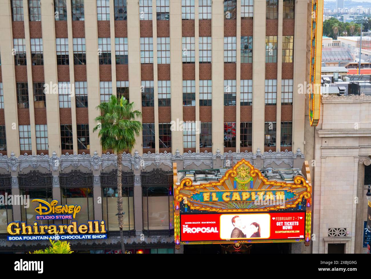 El Capitan Theatre and Disney store in Hollywood Boulevard Los Angeles ...
