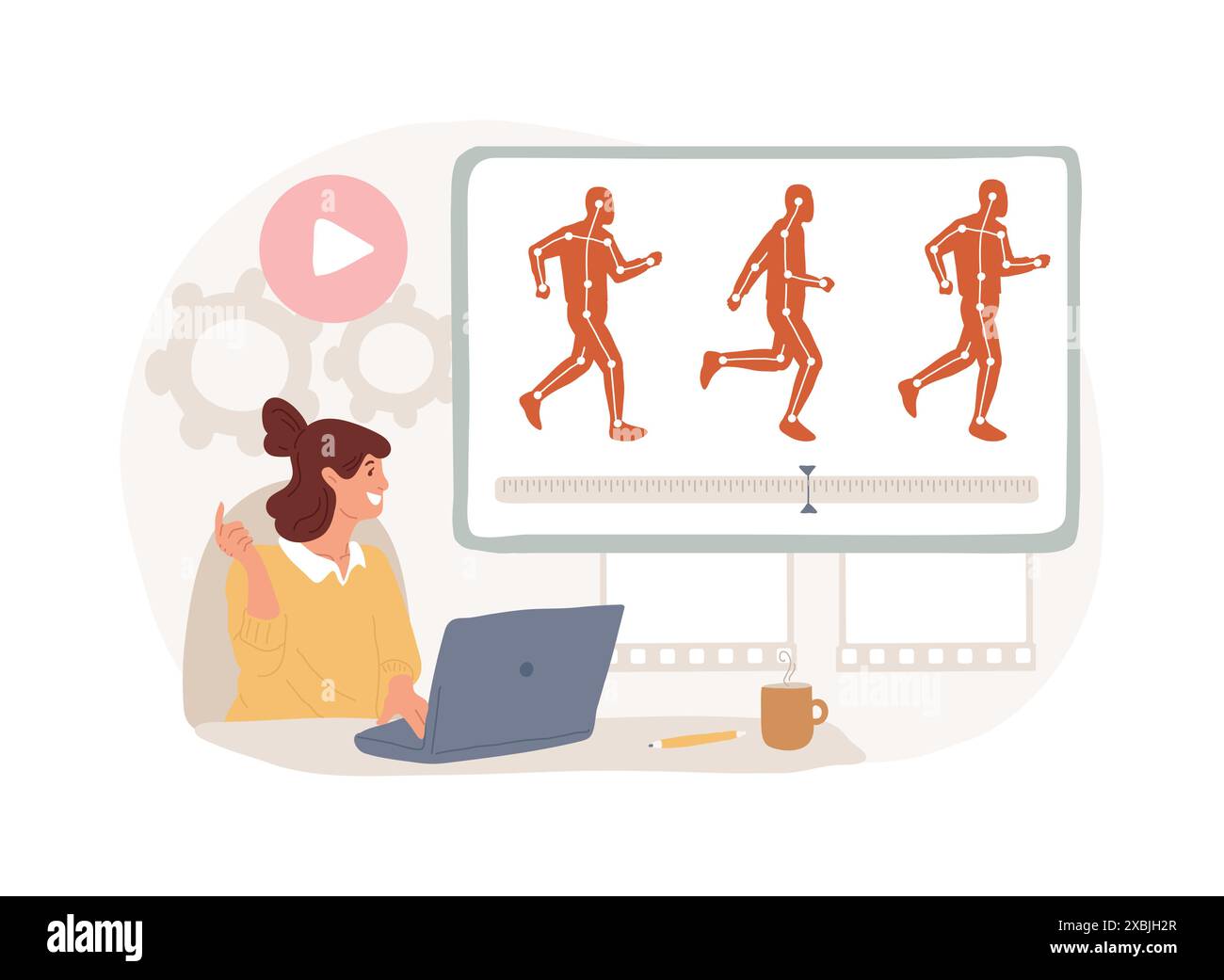 Computer animation isolated concept vector illustration Stock Vector ...