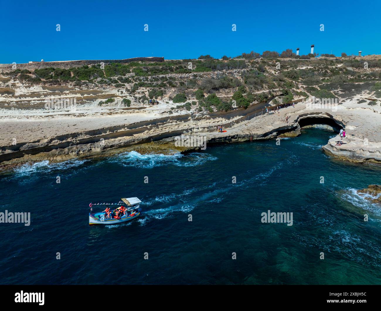 Birds eye view of St Peter's Pool beach Beautiful and famous St. Peter ...