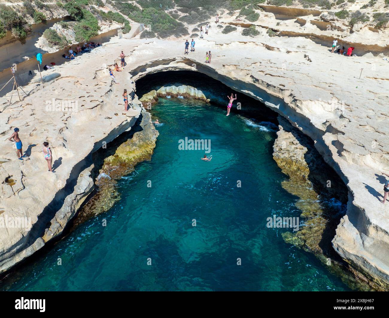 Birds eye view of St Peter's Pool beach Beautiful and famous St. Peter ...