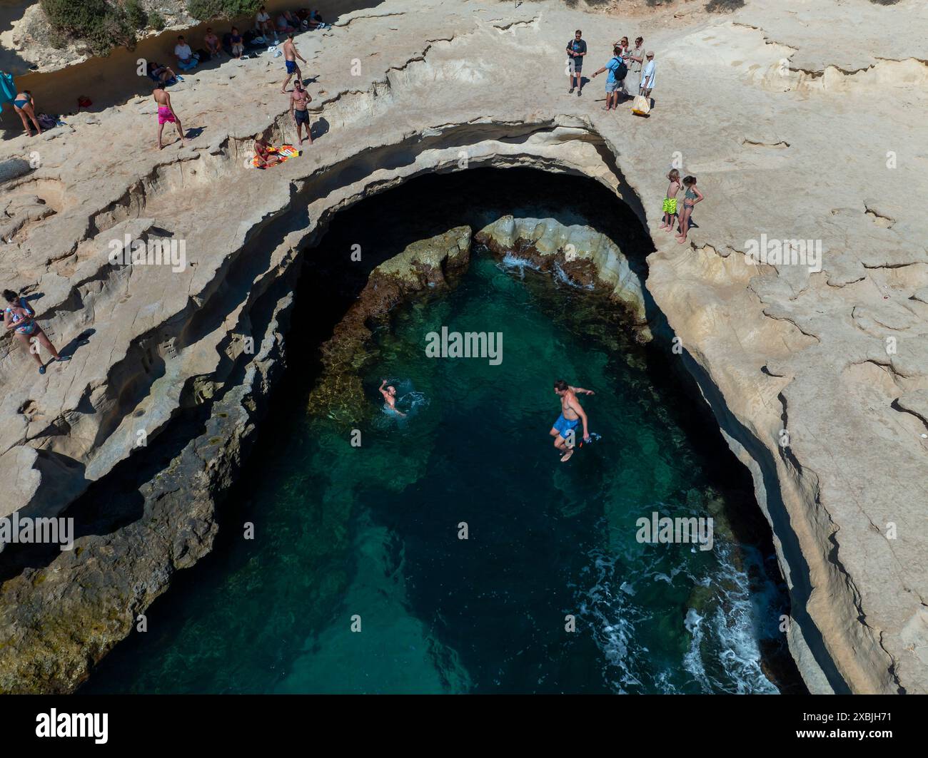 Birds eye view of St Peter's Pool beach Beautiful and famous St. Peter ...