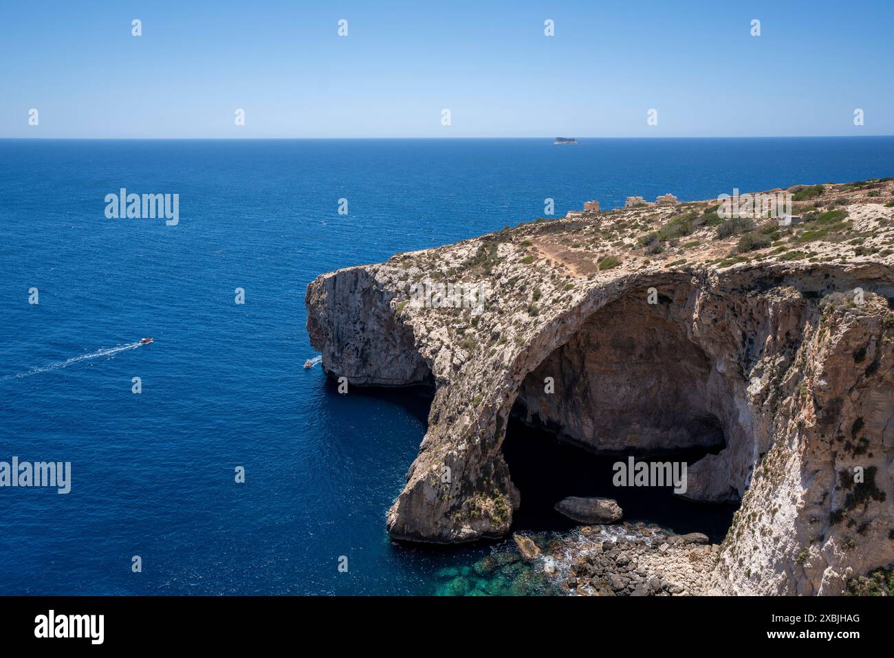 The famous arch and cave in Malta. The name is blue grotto Stock Photo ...