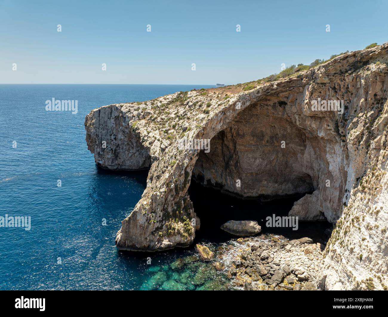 The famous arch and cave in Malta. The name is blue grotto Stock Photo ...