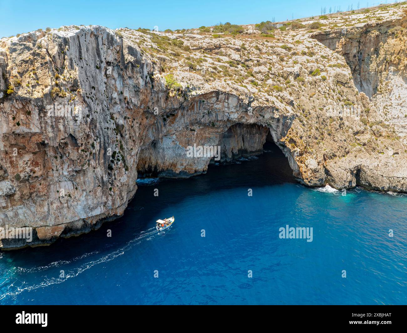 The famous arch and cave in Malta. The name is blue grotto Stock Photo ...