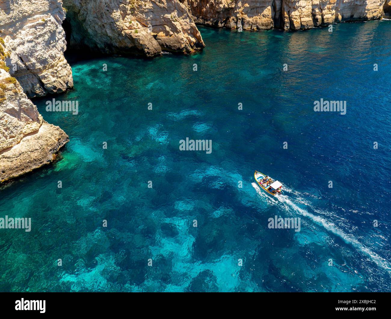 The famous arch and cave in Malta. The name is blue grotto Stock Photo ...