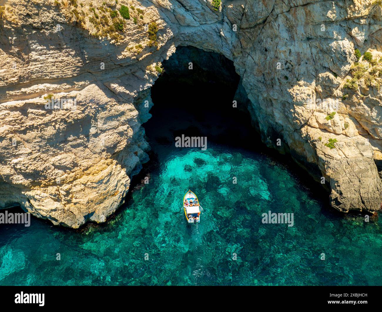 The famous arch and cave in Malta. The name is blue grotto Stock Photo ...