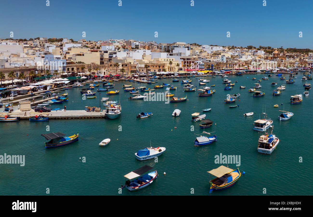 Amazing landscape about the Marsaxlokk city in Mlata island. This city ...
