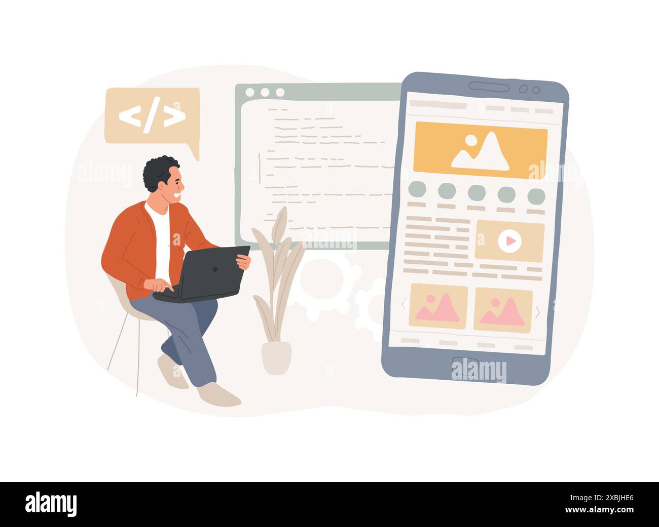 Single page application isolated concept vector illustration Stock ...