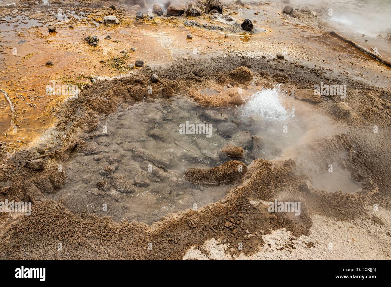 Alolabad geothermal area in Ethiopia with surreal landscape of colorful ...