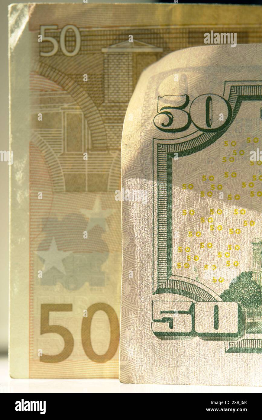 Banknote face value 50 åuro and Dollar Stock Photo - Alamy
