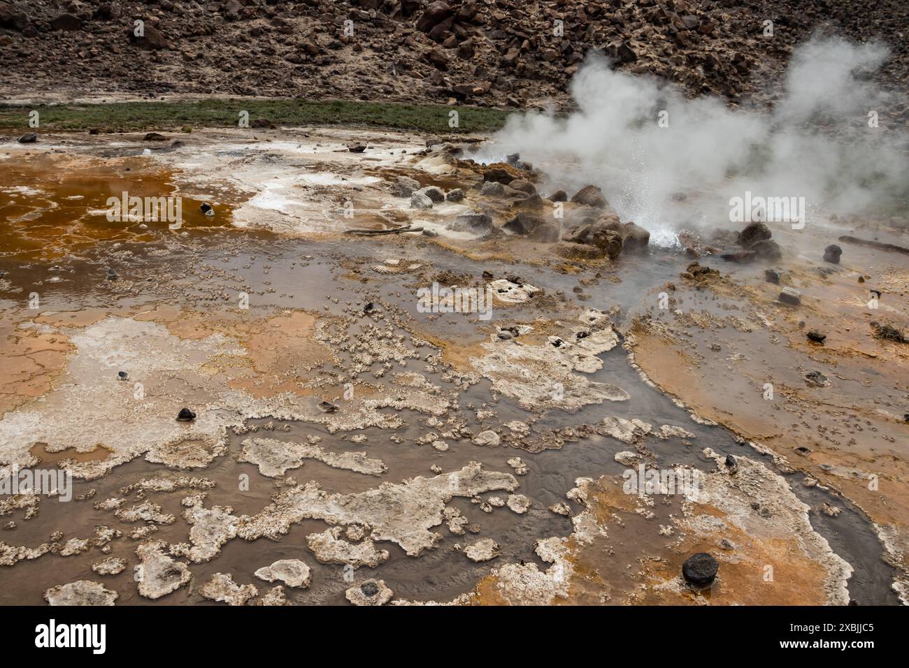 Alolabad geothermal area in Ethiopia with surreal landscape of colorful ...