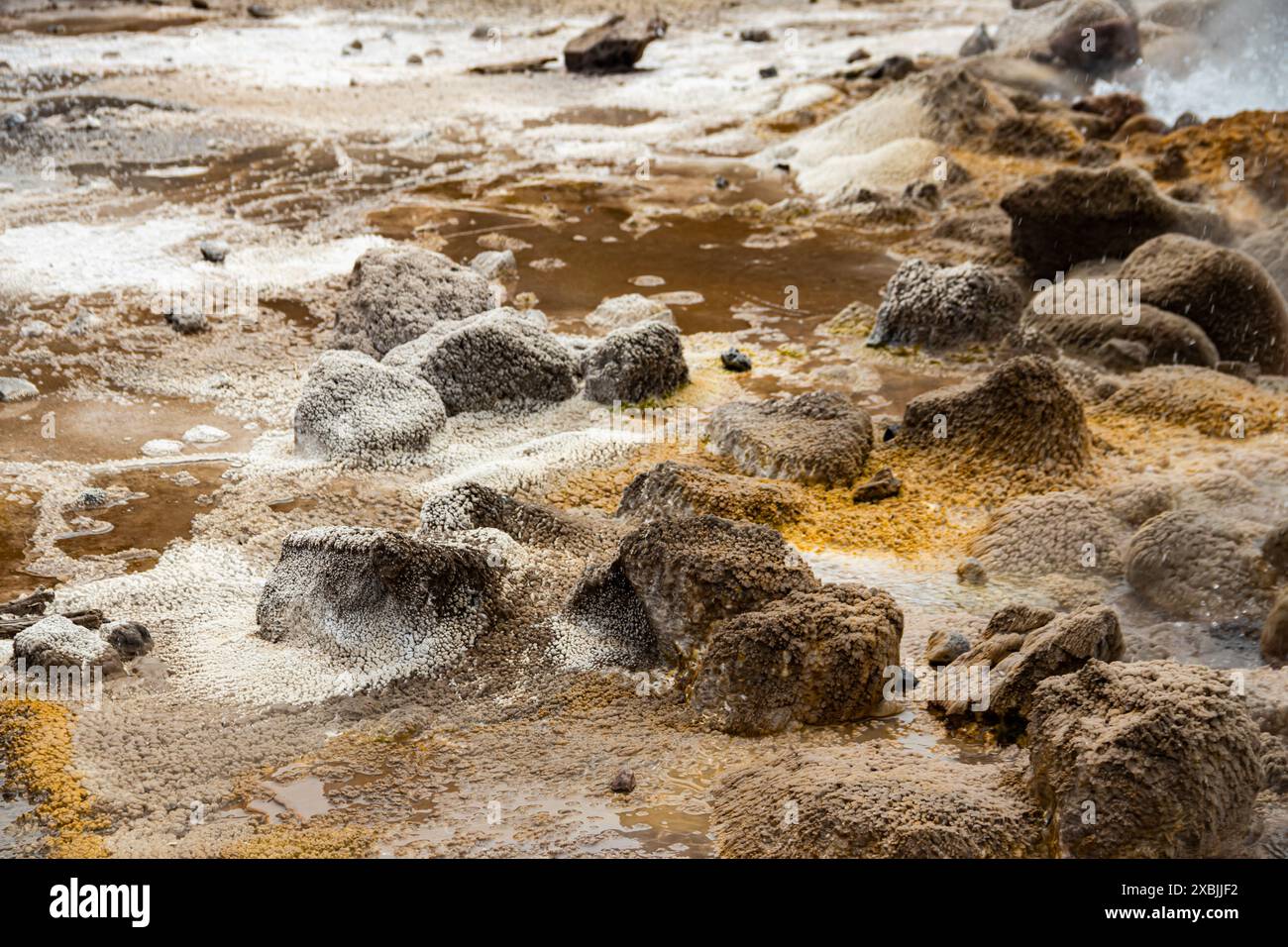 Alolabad geothermal area in Ethiopia with surreal landscape of colorful ...