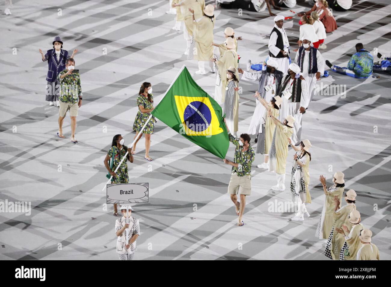 Opening of the Tokyo Olympic Games, parade of delegations Stock Photo ...