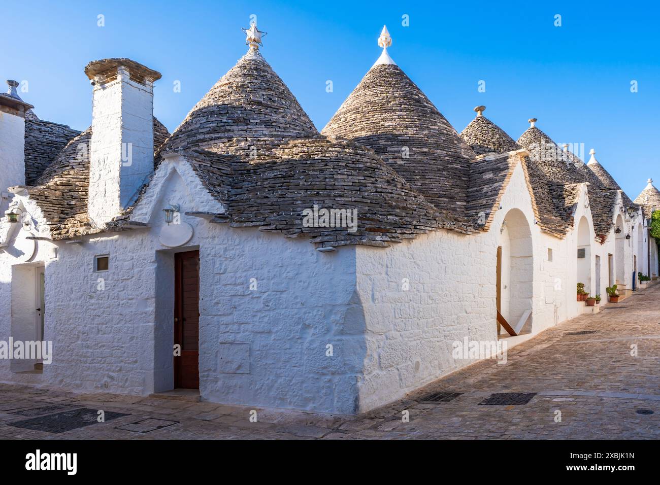 Famous traditional old dry stone trulli houses with conical roofs in ...
