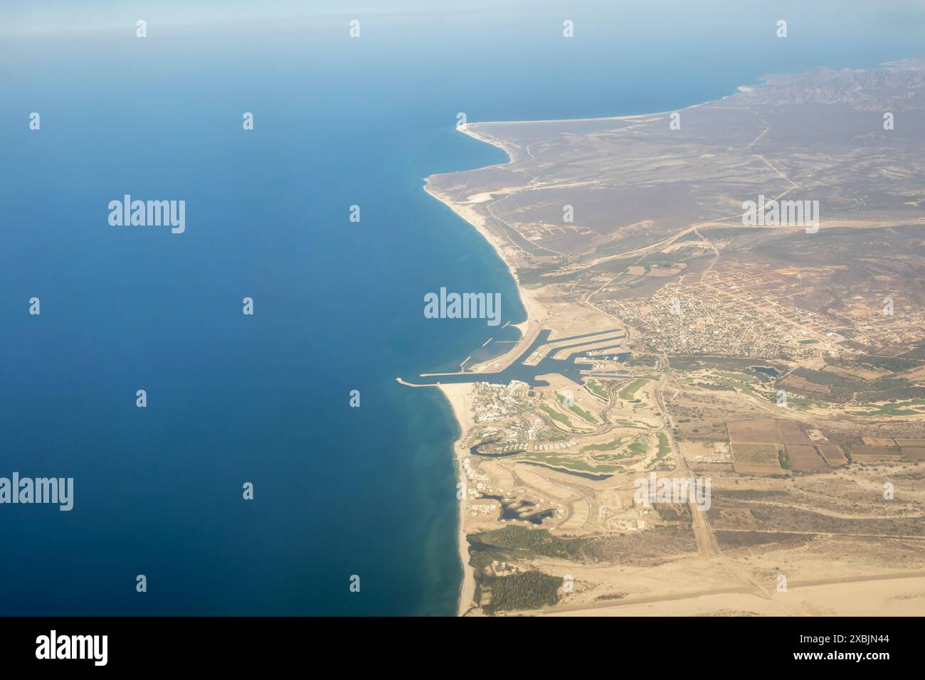 The coast and marina at La Ribera in Baja California Sur, Mexico Stock ...