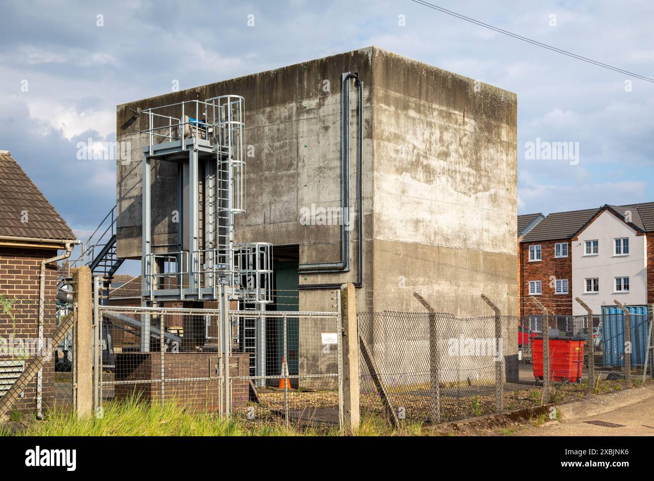 Water tank at Overton Lane, King's Lynn in brutalist architecture Stock ...