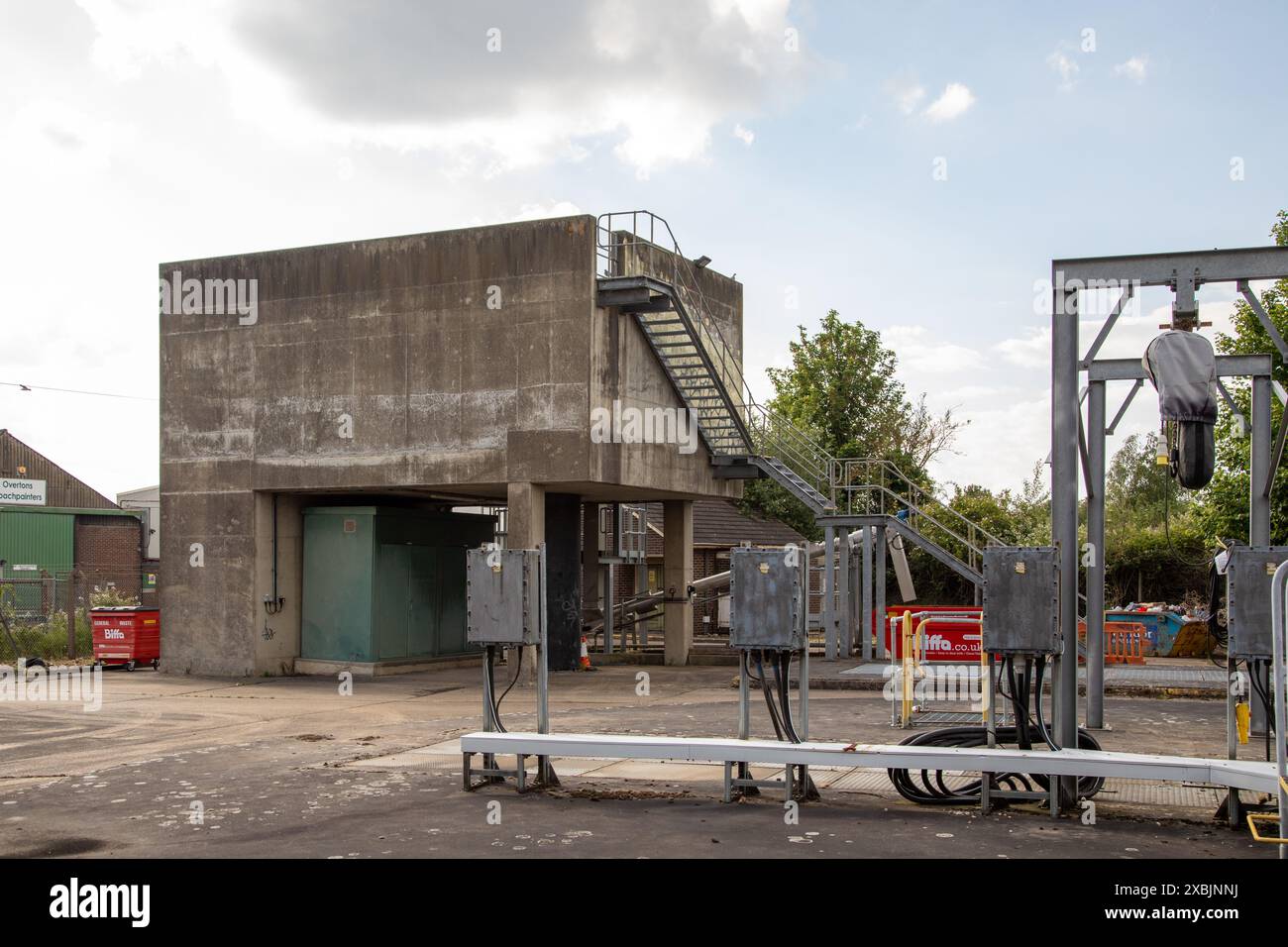 Water tank at Overton Lane, King's Lynn in brutalist architecture Stock ...