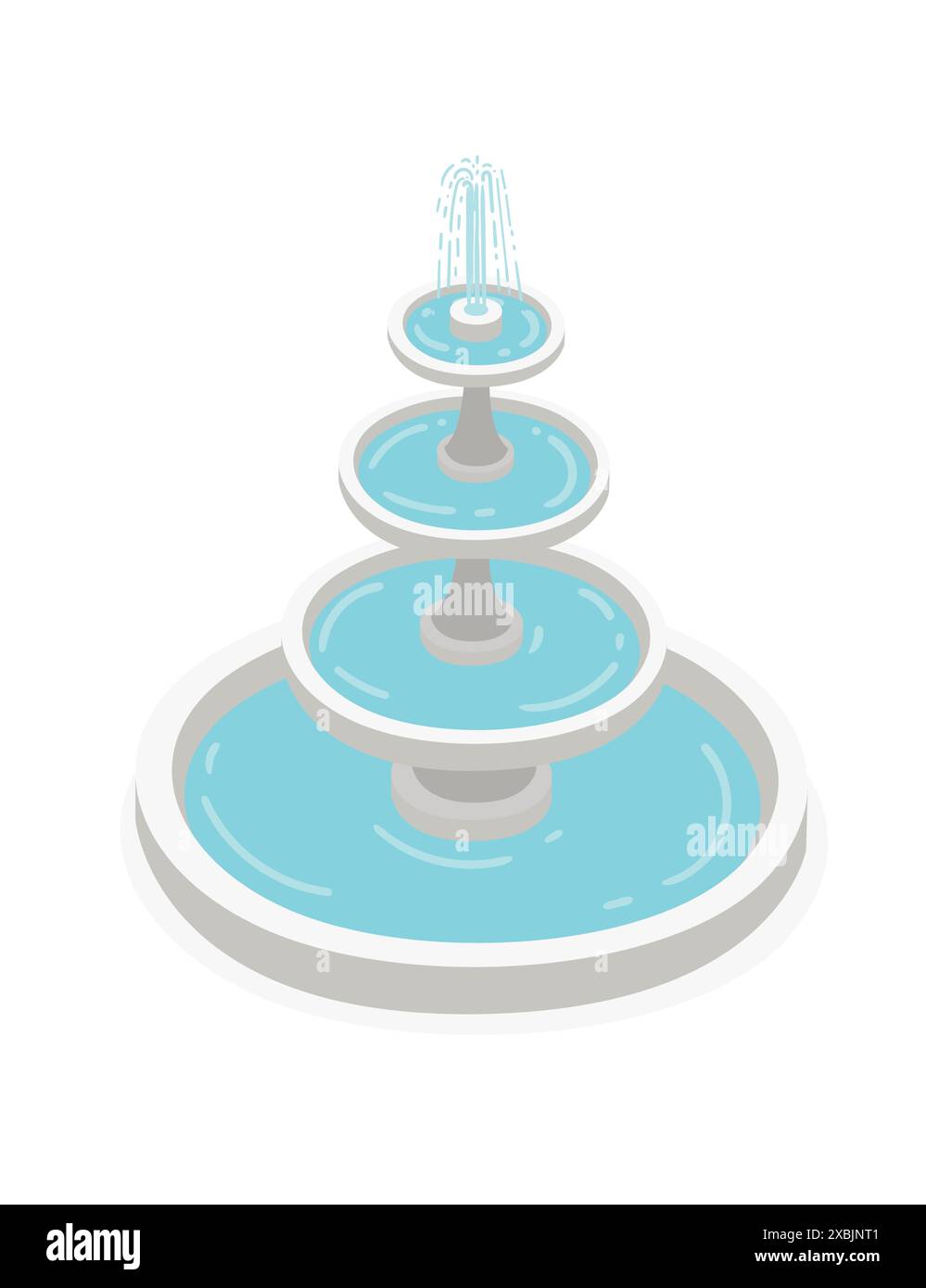 Rounded isometric fountain for city street or parkland vector ...