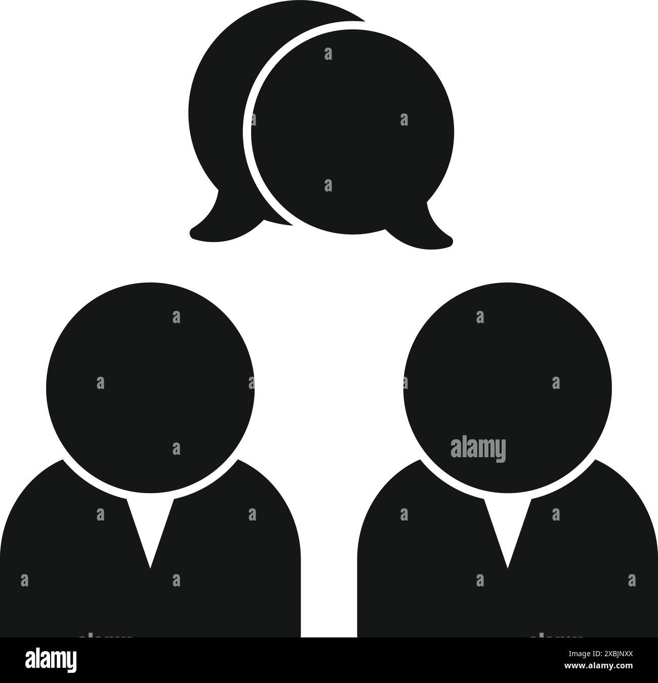 Two businessmen are having a conversation, represented by speech ...