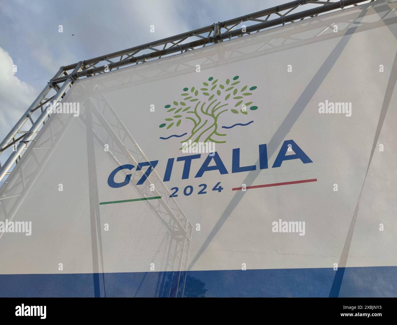 Bari, Italien, 12.06.2024: G7-Gipfel: Logo *** Bari, Italy, 12 06 2024 G7 Summit Logo Copyright ...