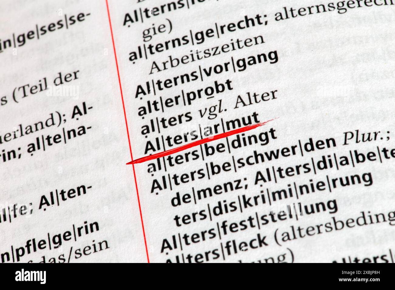 Symbol image Altersarmut (old-age poverty), excerpt from the Duden ...
