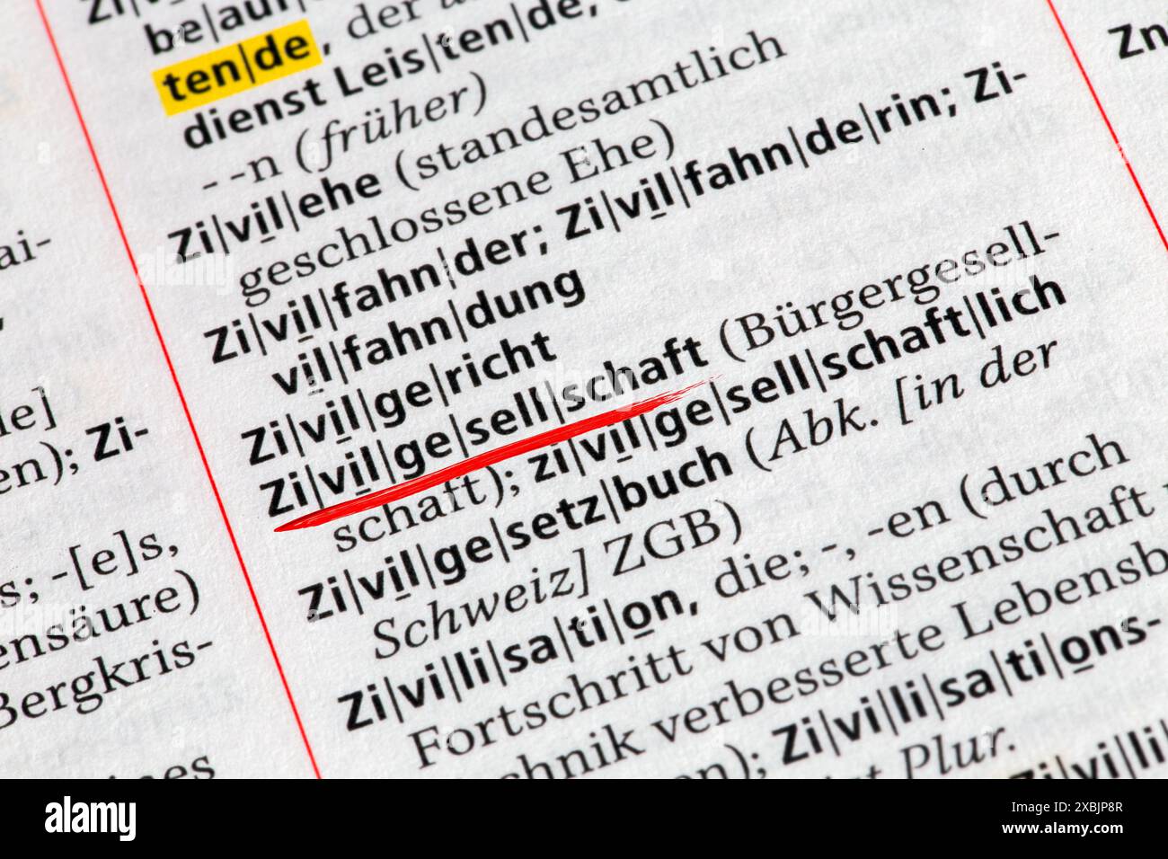 Symbol image Zivilgesellschaft (civil society) excerpt from the Duden ...