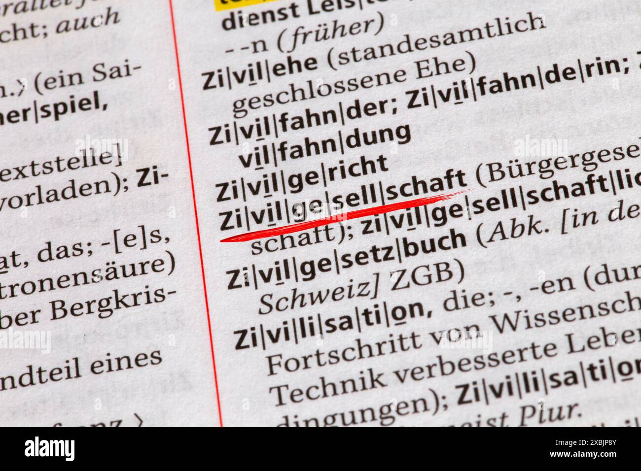 Symbol image Zivilgesellschaft (civil society) excerpt from the Duden ...