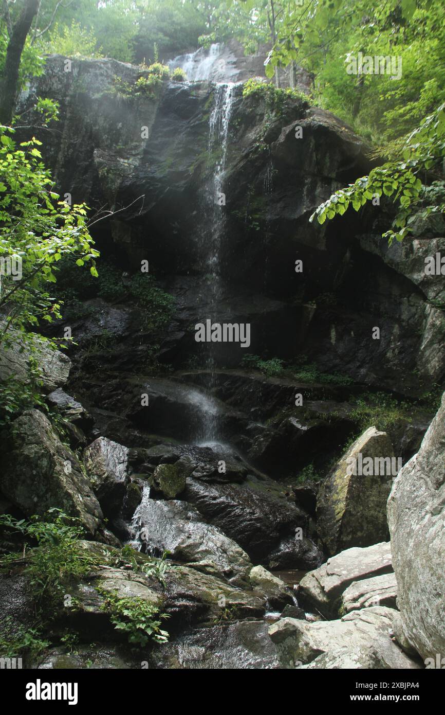 View of the spectacular Apple Orchard Falls in the Blue Ridge Parkway ...