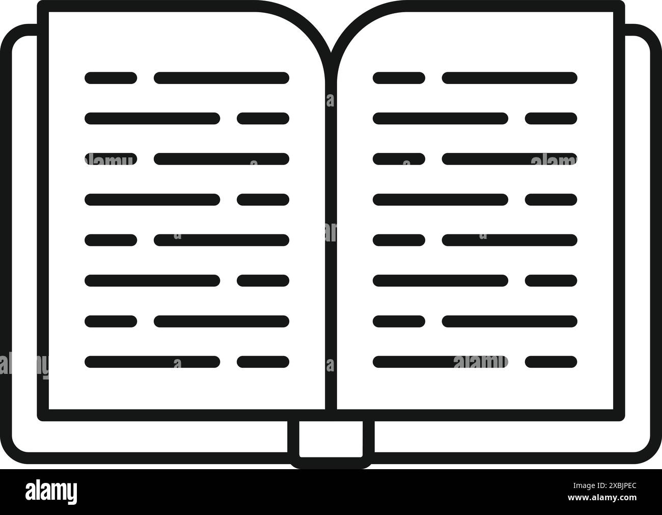 Open book icon with bookmark, representing reading and studying Stock ...
