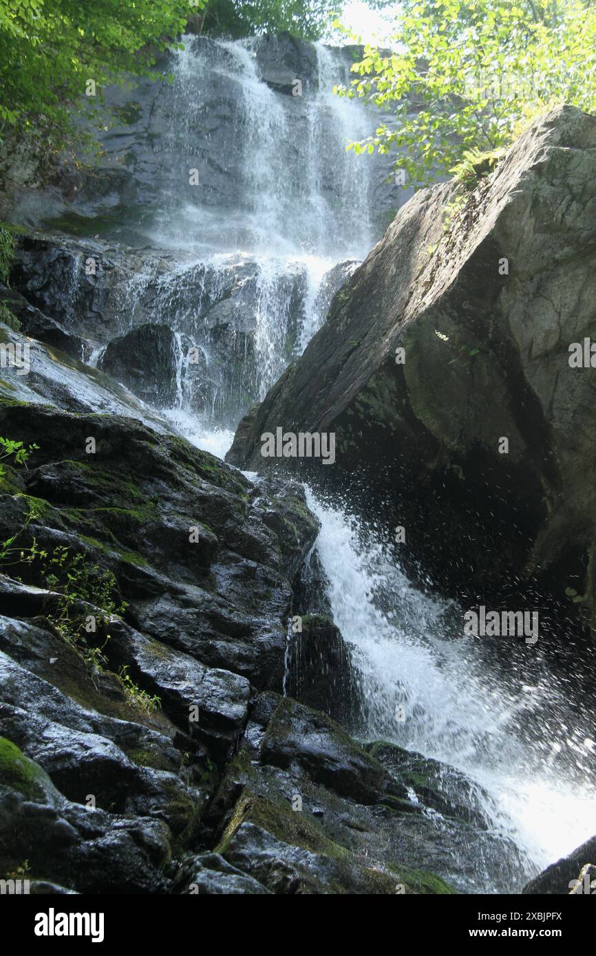 View of the spectacular Apple Orchard Falls in the Blue Ridge Parkway ...