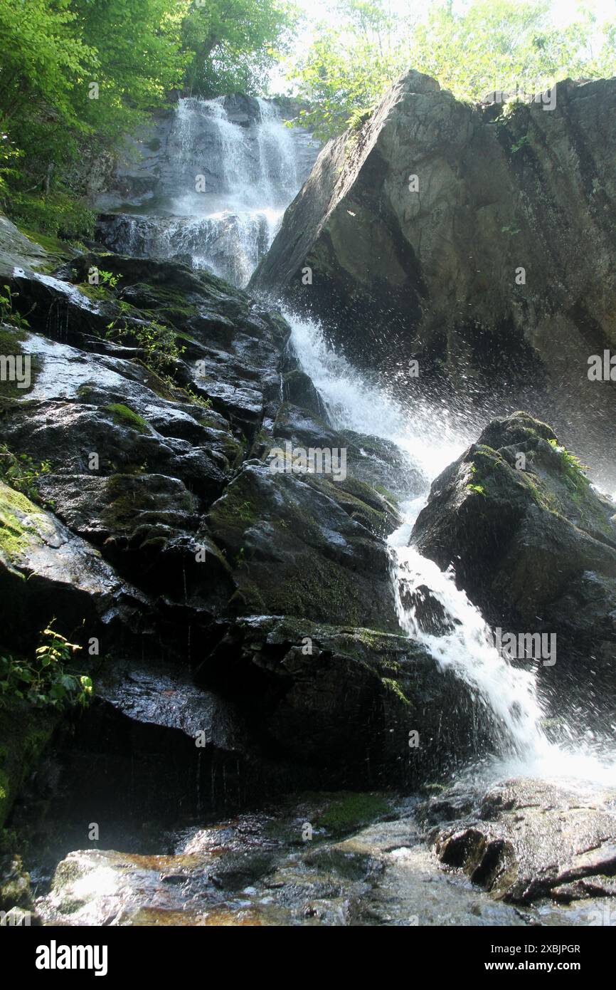 View of the spectacular Apple Orchard Falls in the Blue Ridge Parkway ...