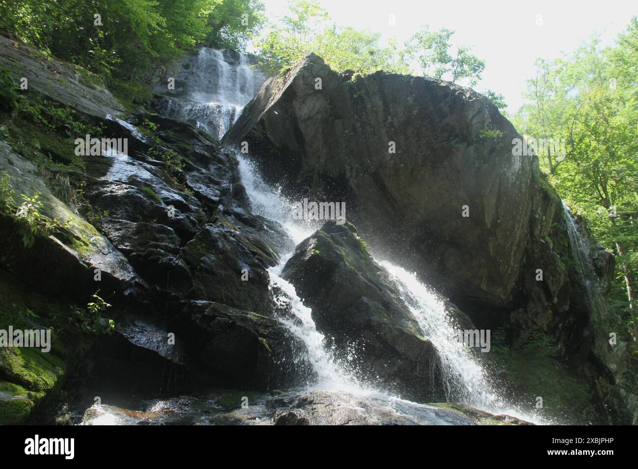 View of the spectacular Apple Orchard Falls in the Blue Ridge Parkway ...
