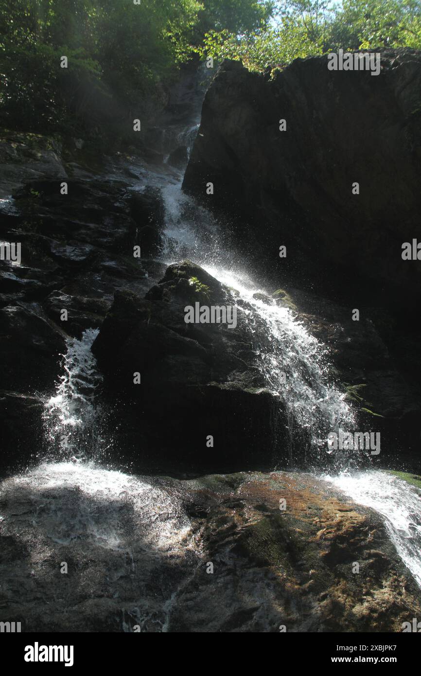 View of the spectacular Apple Orchard Falls in the Blue Ridge Parkway ...