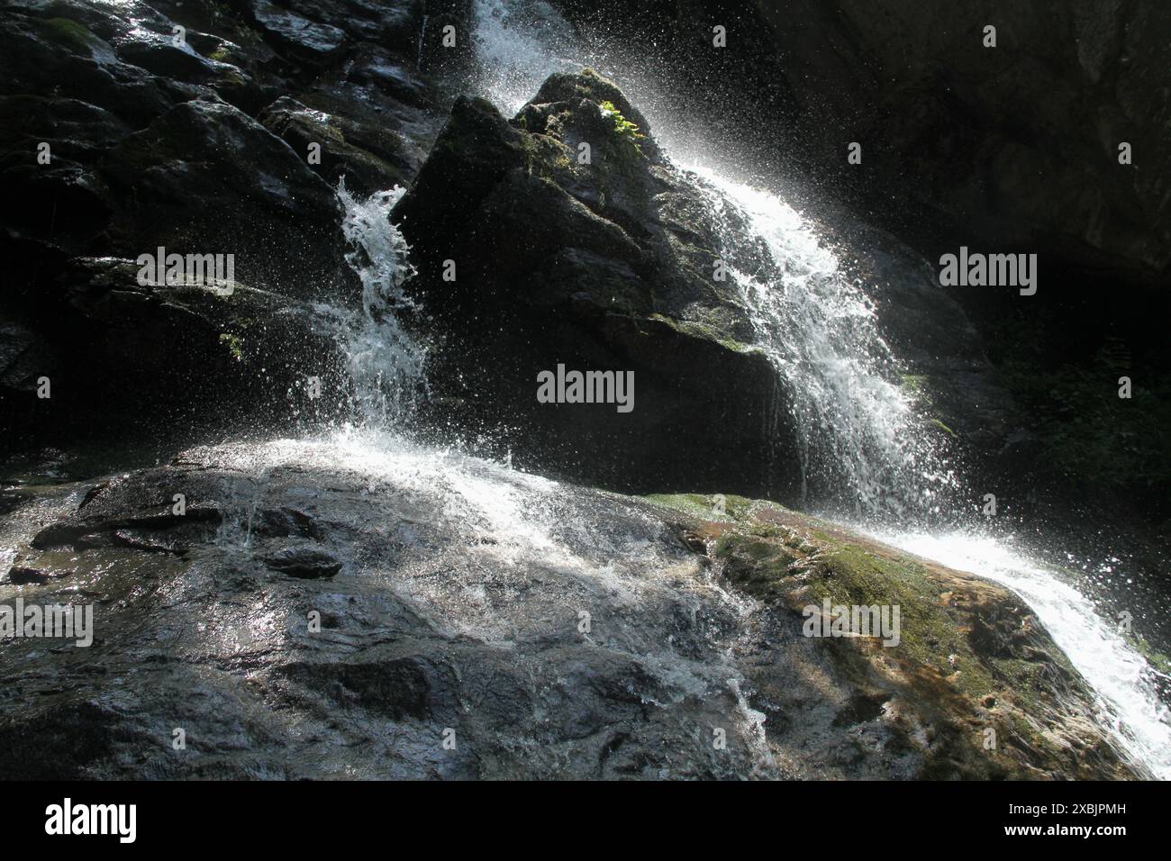 View of the spectacular Apple Orchard Falls in the Blue Ridge Parkway ...
