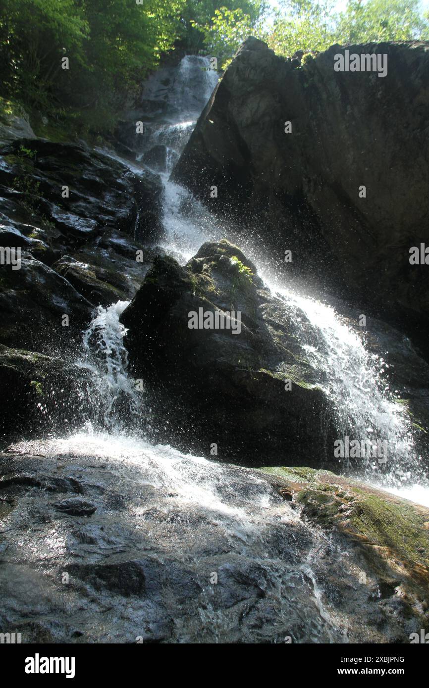 View of the spectacular Apple Orchard Falls in the Blue Ridge Parkway ...