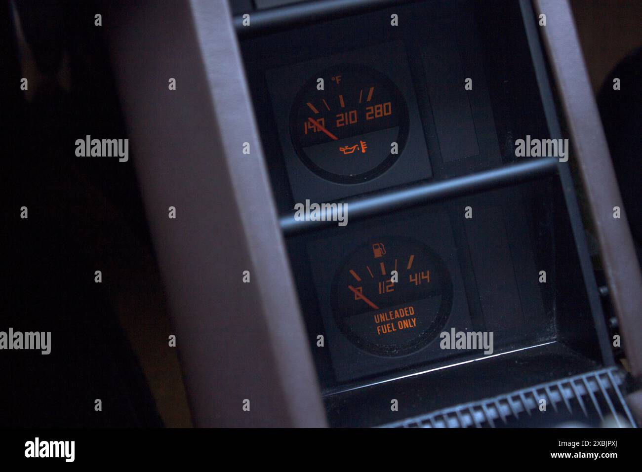 A photo of the auxillary gauges in the center console of a Ferrari ...