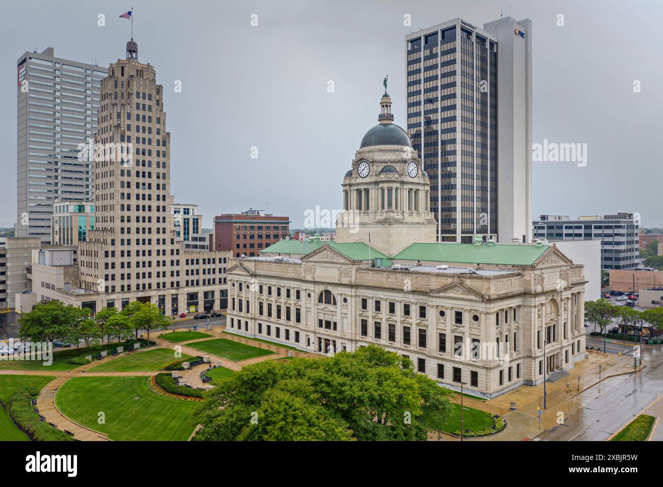 Allen County Courthouse in Fort Wayne Indiana with surrounding ...