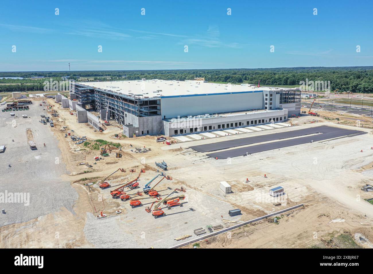 Drone footage captures progress structure hi-res stock photography and ...