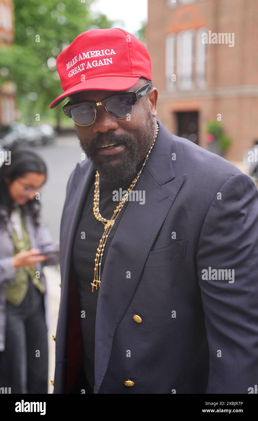 Boxer Derek Chisora arrives at a fundraiser for Donald Trump, hosted by ...