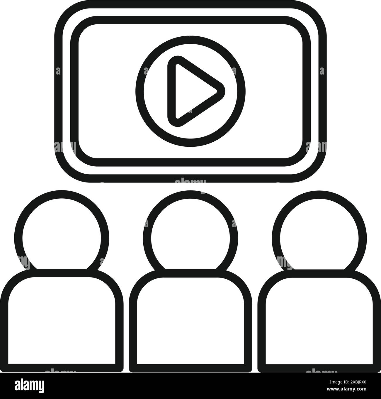 Three students are learning a new subject by watching an educational ...