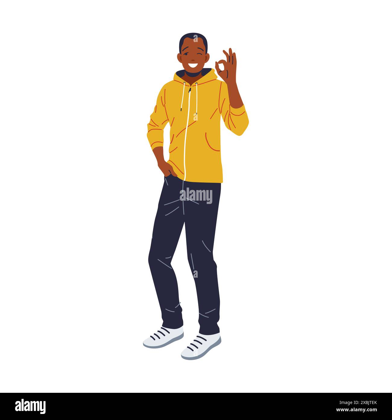 Portrait of a cheerful young African American man in casual attire ...