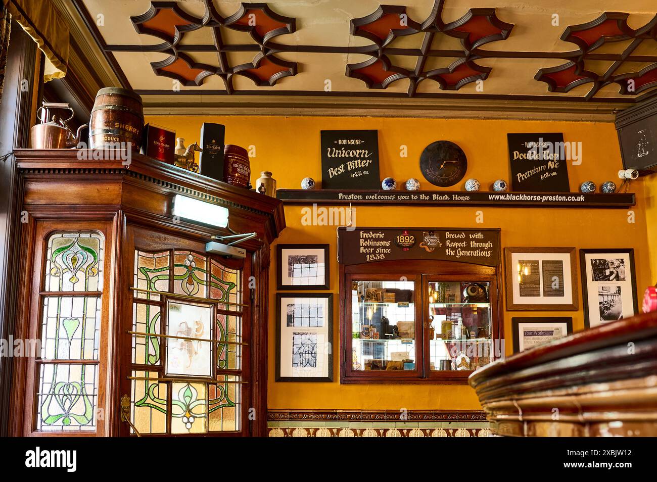 Interior of the Black Horse pub in Preston,uk Only pub in the country ...